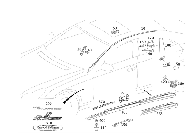 2006-2011 Mercedes-Benz Trim Molding 219-690-02-87 | Shop Mercede