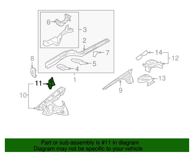 1K0-810-812 - Fender Apron Bracket 2006-2013 Audi | AutoNationParts.com