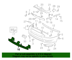 6400B382 - Impact Bar 2008-2015 Mitsubishi Lancer | Mitsubishi Direct Parts