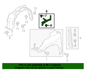 74206-T0A-A00 - Garnish, R Front Fender - 2012-2016 Honda CR-V ...