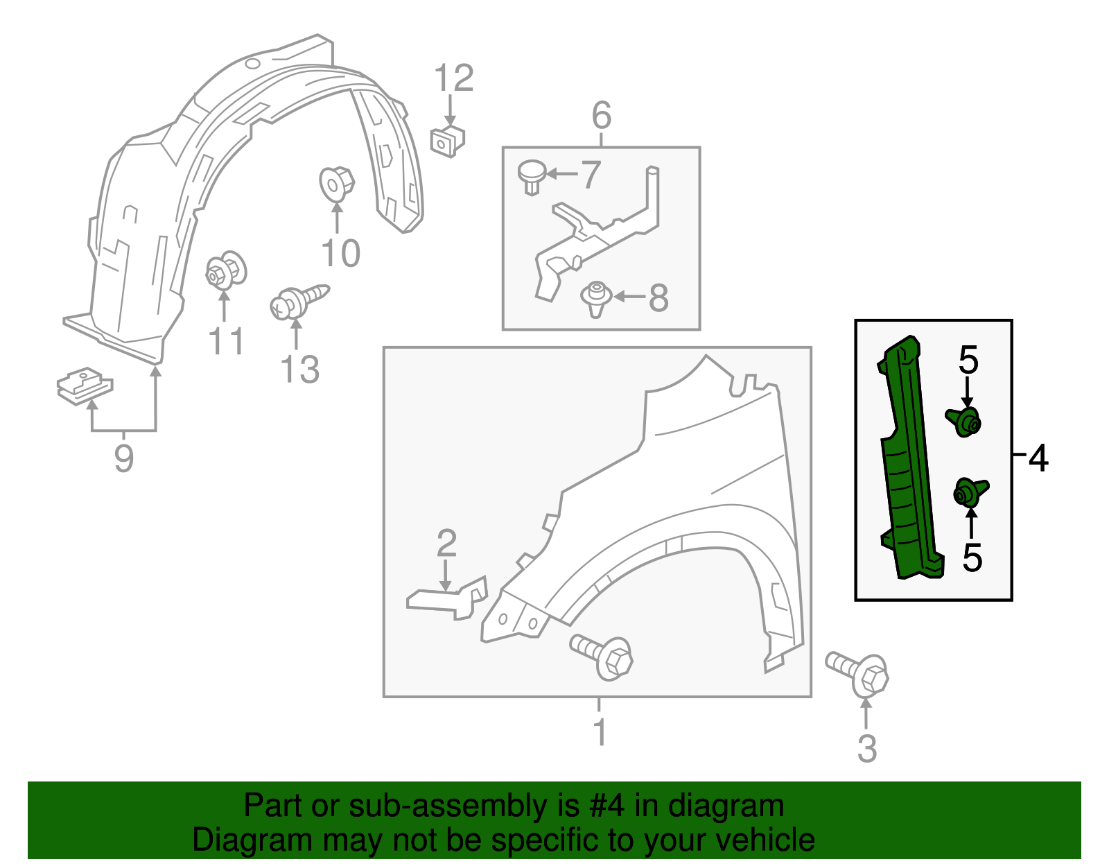74158-T1W-A00 - 2015-2016 Honda CR-V - Enclosure Assembly L Front ...