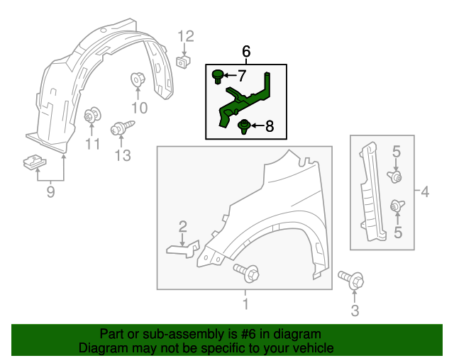 74206-T0A-A00 - Garnish, R Front Fender - 2012-2016 Honda CR-V ...