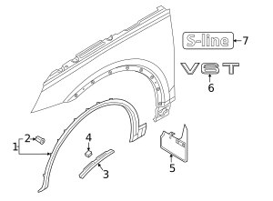 5J0-853-573 - Wheel Opening Molding Clip 2018-2023 Audi | Audi OEM Parts