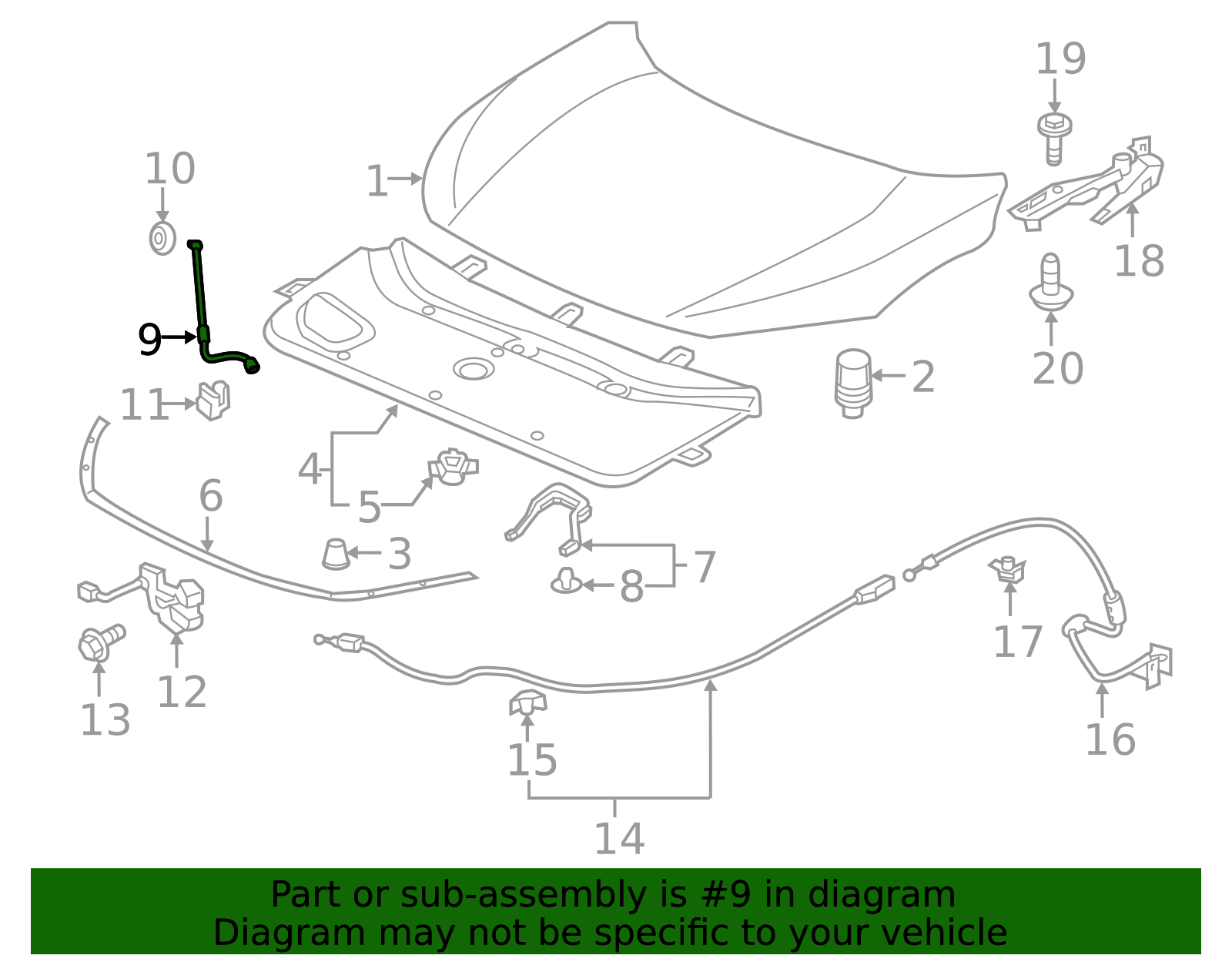 74145-TEA-T00 - 2017-2021 Honda Civic - Stay Hood Open | Genuine Honda ...