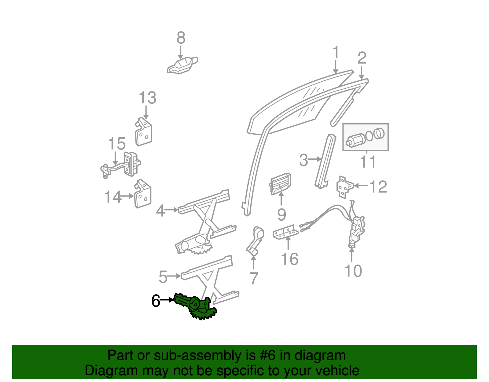 19167713 - Front Driver Side Window Regulator 2004-2012 GM | Gateway ...