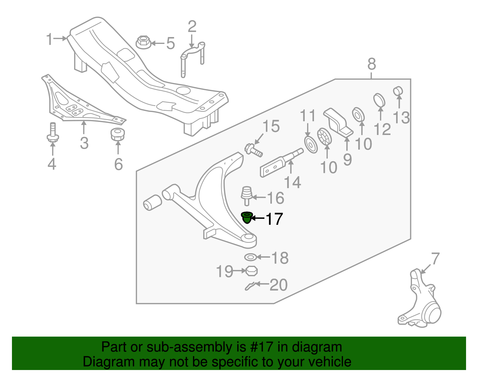 2004-2007 Subaru Impreza Transverse Link 20216FA000 | Subaru Parts Store