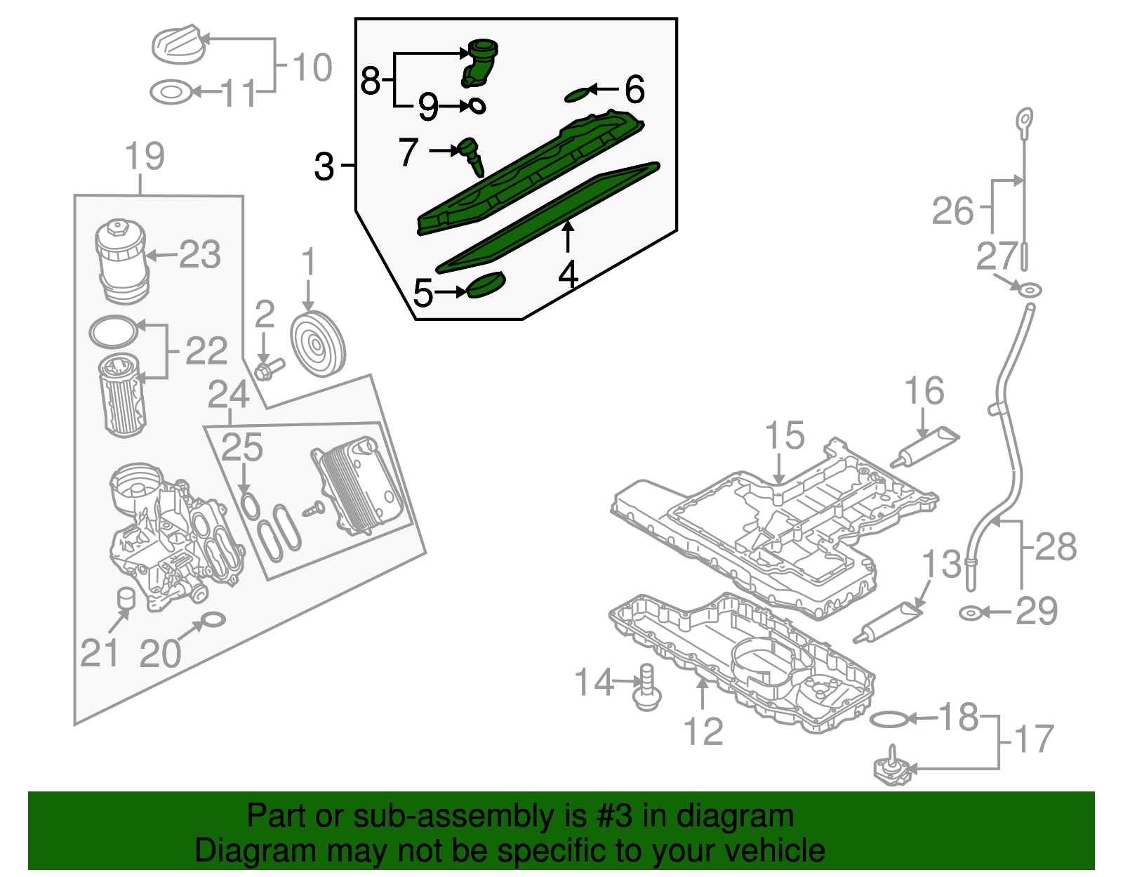 2008-2009 Audi A8 Quattro Valve Cover 07C-103-470-AJ | Audi OEM Parts Guy
