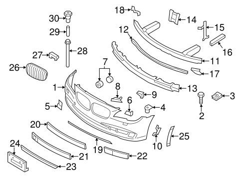 Bumper Components Front for 2012 BMW 750Li BMWPartsDirect