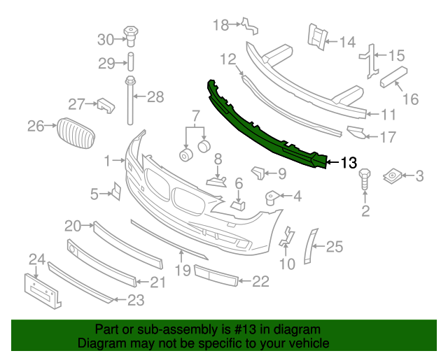 51117186511 - 2009-2012 BMW Energy Absorber (51-11-7-186-511) | BMW of ...