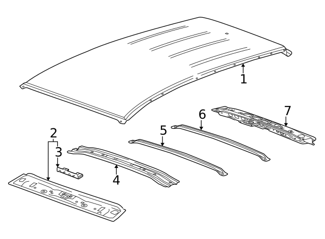2021-2024 Chevrolet Trailblazer Roof Panel Number 3 Bow 42482613 ...