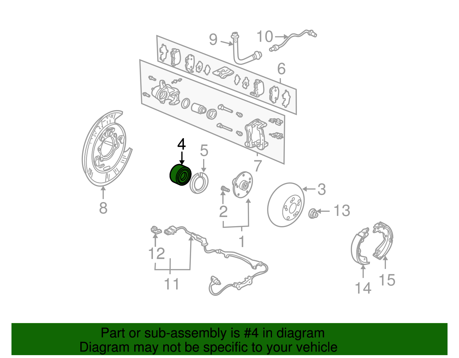 2003-2008 Honda Pilot Genuine 03-08 Honda Pilot Rear Hub Unit Bearing ...