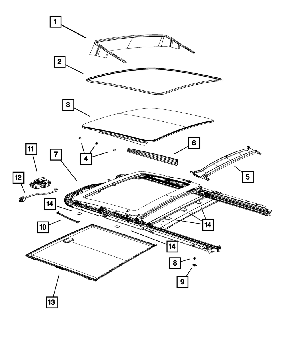 2016-2022 Jeep Sunroof Frame 68302972AA | My Mopar Parts