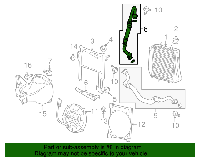 212-270-08-96 - Engine Oil Cooler Line 2010-2011 Mercedes-Benz E 63 AMG ...
