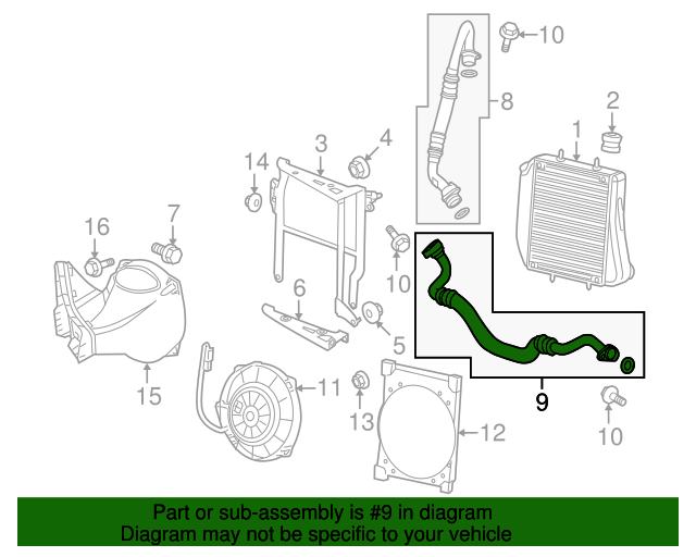 212-270-12-96 - Oil Cooler Line 2010-2011 Mercedes-Benz E 63 AMG ...