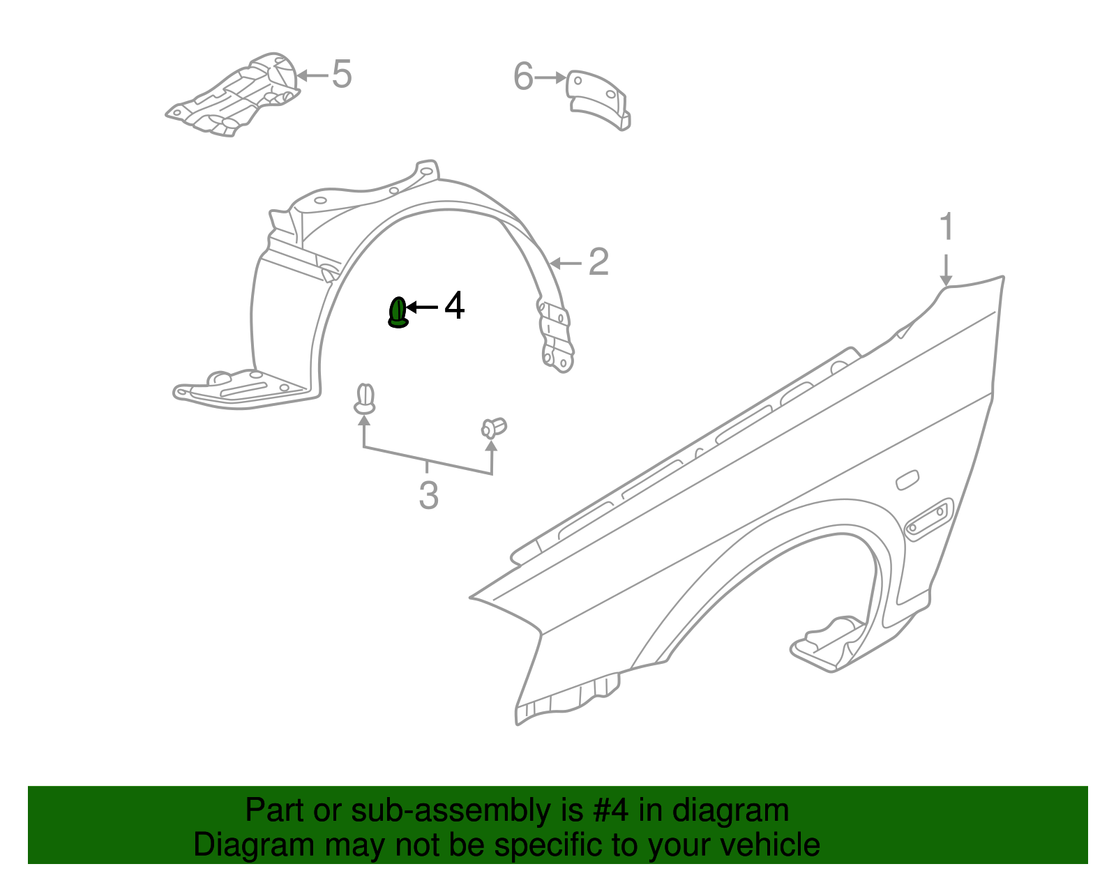 1994-2016 Kia Bumper Cover Lower Retainer 0G03250037A | TascaParts.com