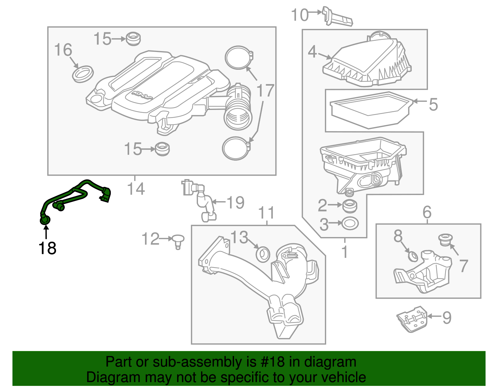 2017-2020 Buick Positive Crankcase Ventilation (PCV) Tube 12670652 ...
