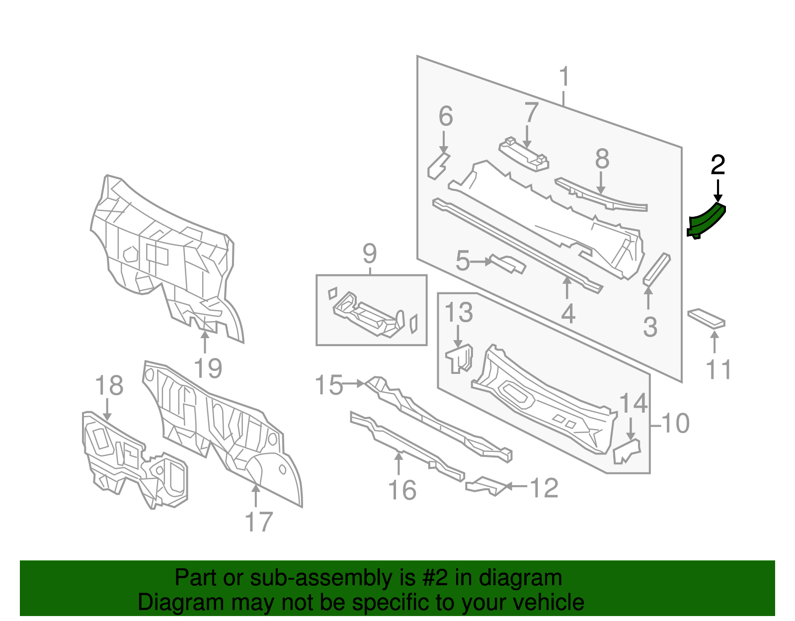 2006-2012 Toyota RAV4 Cowl Cover Seal (Left, Front) 53867-0R010 ...