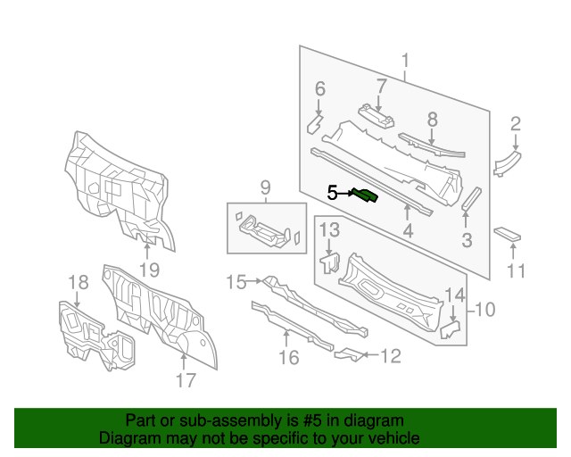 55783-0R010 - Cowl Grille Bracket - 2006-2012 Toyota RAV4 | Lithia ...