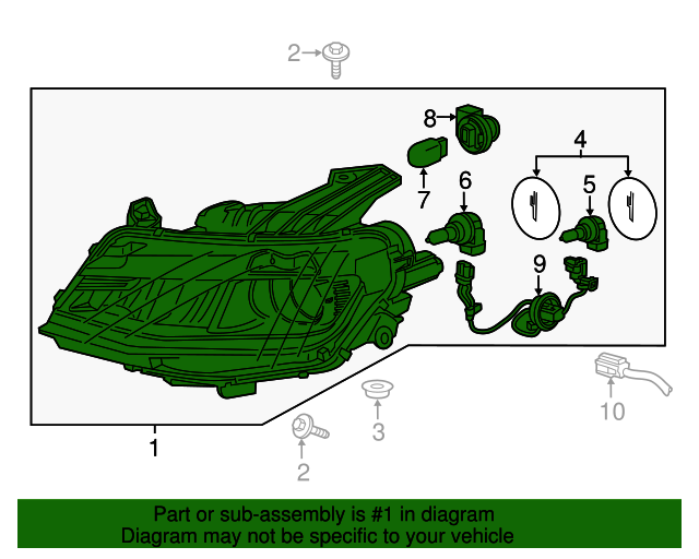 2016-2018 Chevrolet Camaro Passenger Side Headlamp 84244102 GM ...