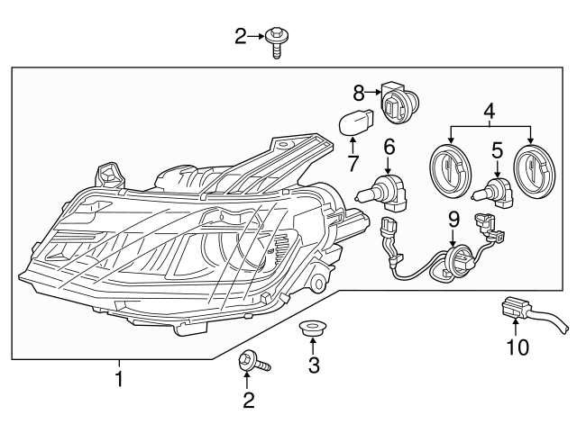 2016-2018 Chevrolet Camaro Passenger Side Headlamp 84244102 GM ...
