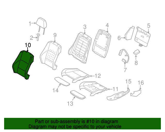 52-10-7-477-044 - Seat Back Cushion Cover 2019-2021 BMW ...