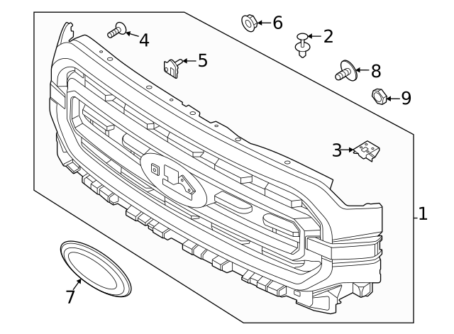 ML3Z-8200-AA - Grille 2021-2023 Ford F-150 | Online Ford Parts Catalog