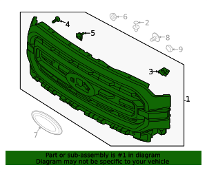 2021-2023 Ford F-150 Grille ml3z8200cb | TascaParts.com
