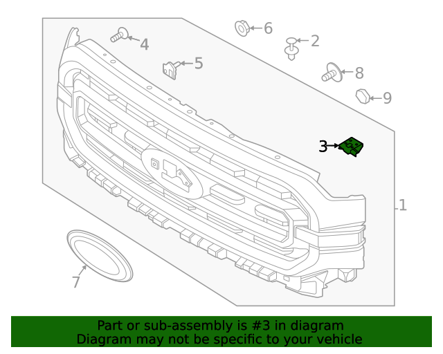 2021-2023 Ford F-150 Grille Clip -W720559-S439 | TascaParts.com