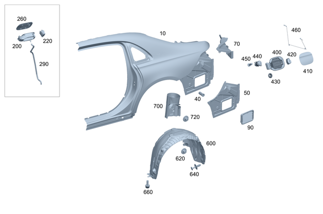 223-630-00-01 - Tank Filler Recess 1991-2025 Mercedes-Benz | Mercedes ...