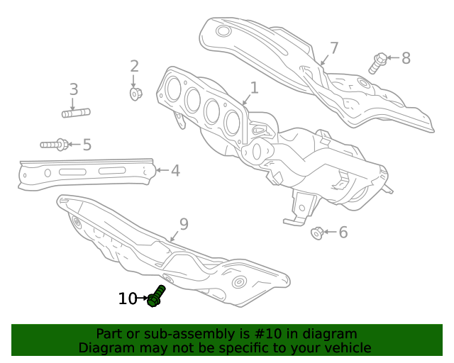 91551-80614 - Exhaust Manifold Heat Shield Bolt - 2019-2023 Toyota ...