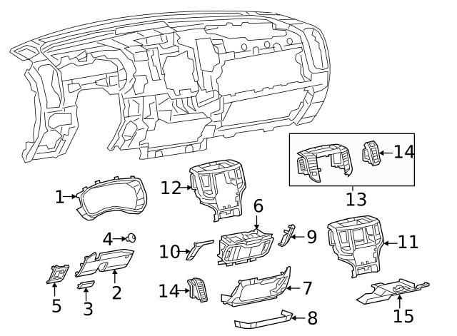 Manual Park Release Bezel 5YK03TX7AE | Mopar Wholesale Parts