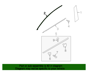 82860-F6000 - Upper Molding 2017-2020 Kia Cadenza | Kia.Parts Store