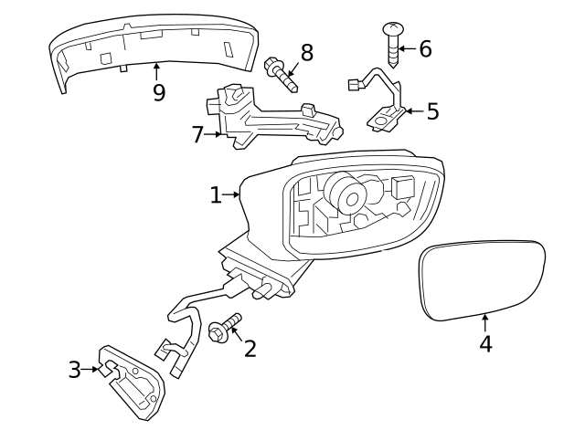 2017-2019 Mazda Mirror Glass GRT7-69-1G7 | TascaParts.com