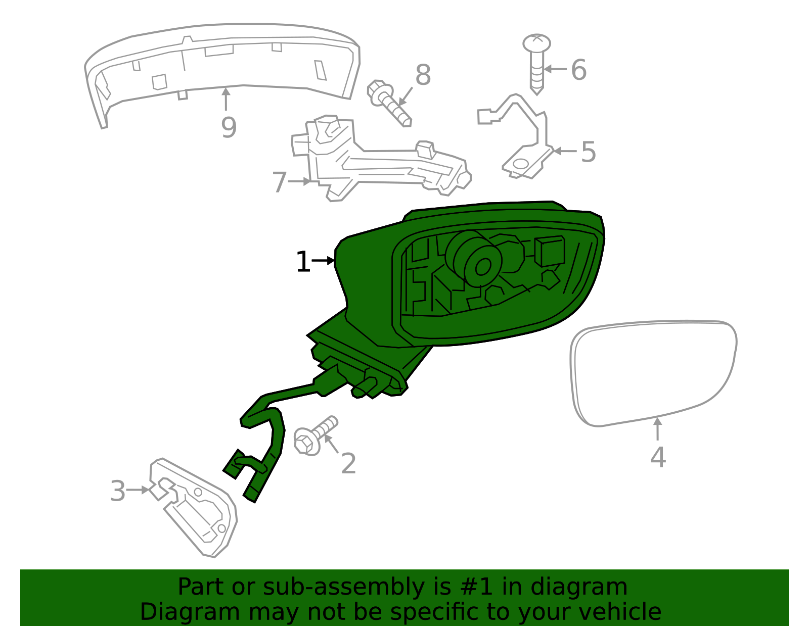 GRT9-69-181A - Mirror Outside - 2017-2020 Mazda 6 | Mazda Parts Factor