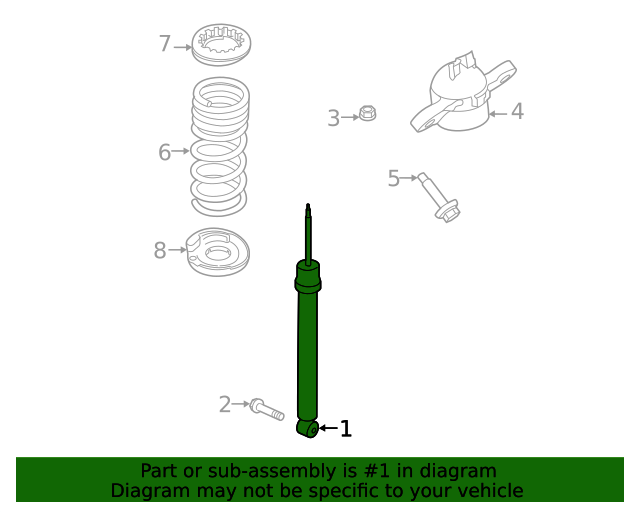 Genuine OEM Ford - Shock Absorber Assembly LX6Z-18125-BP | OEM Ford ...