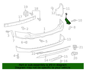 52156-0R050 - Bumper Cover Support Rail (Left, Rear) - 2016-2018 Toyota ...