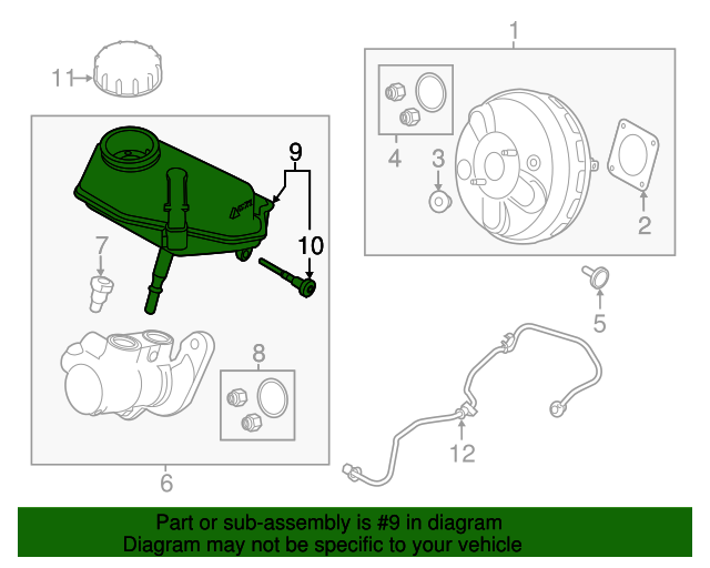 2012-2015 Land Rover Range Rover Evoque Reservoir LR067033 ...