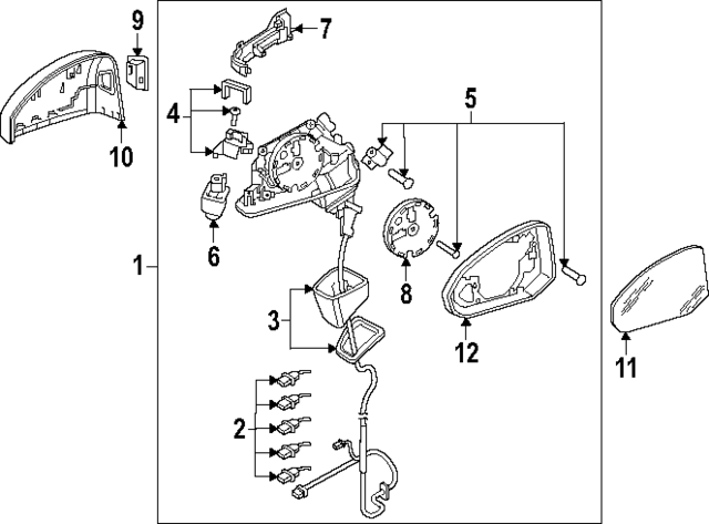 2019-2024 Audi Q3 Mirror Assembly Repair Kit 81A-898-011 | Audi USA Parts