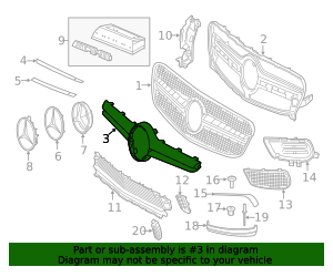 156-888-02-60-9999 - Grille Molding 2015-2017 Mercedes-Benz GLA 250 | AutoNation Parts