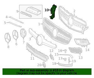 156-888-02-38 - Radiator Support Air Deflector 2015-2017 Mercedes-Benz ...