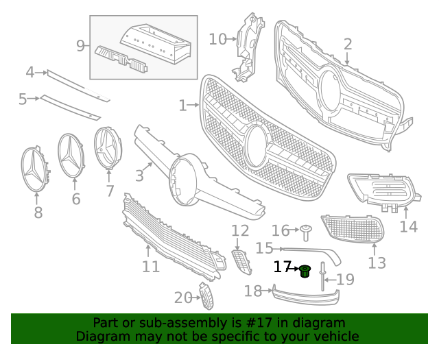 Side Spoiler Retainer Nut - Part #003-994-75-45 | Mercedes Parts Center