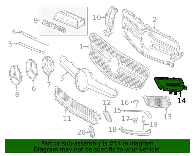 156-885-53-22-64 - Brake Air Duct 2015-2017 Mercedes-Benz ...