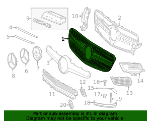 156-888-06-60 - Upper Grille 2015-2017 Mercedes-Benz | Mercedes-Benz ...