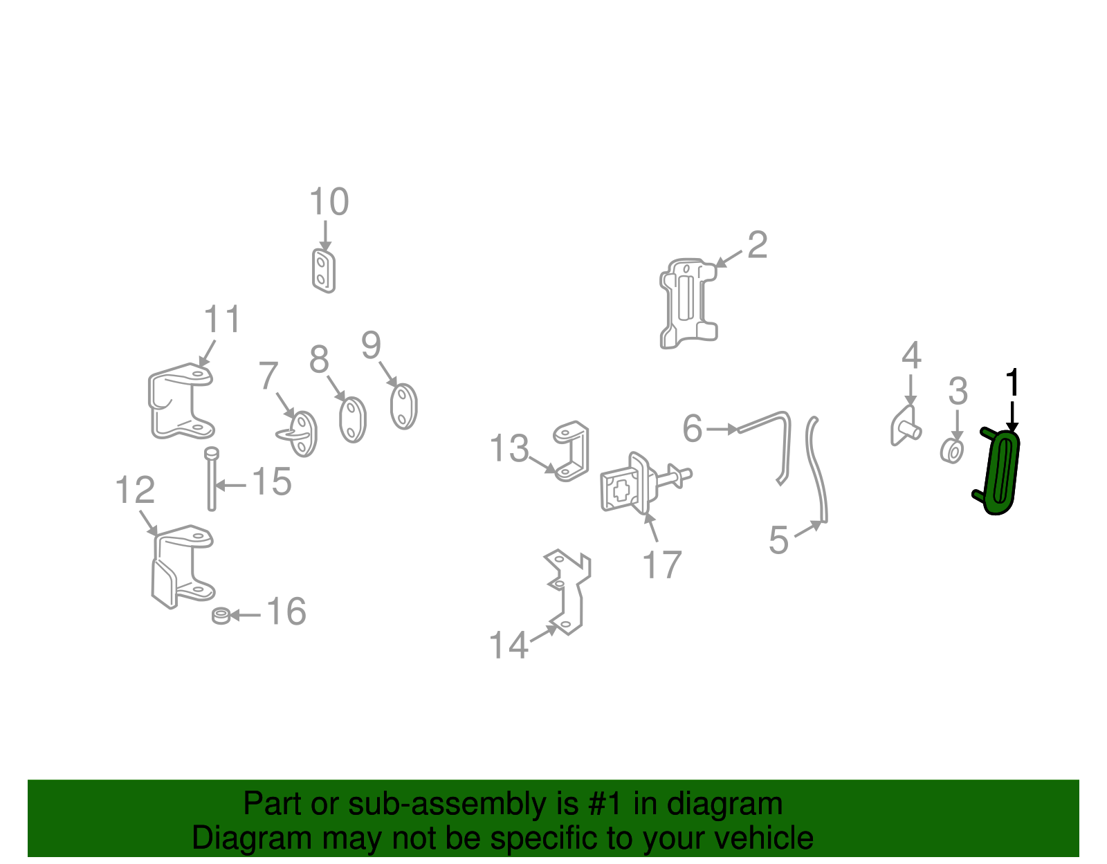 15959149 - 1996-2003 GM - Front Interior Driver Side Door Handle with ...