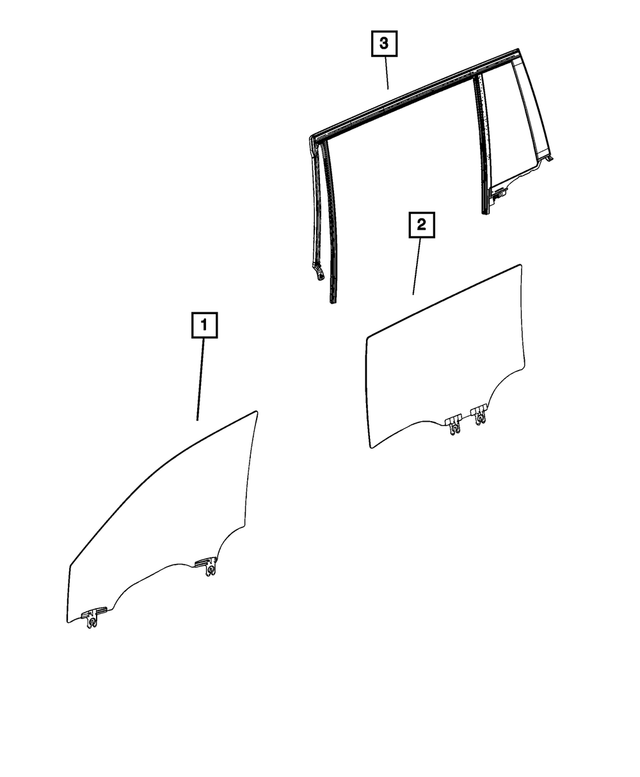 2021-2024 Jeep Grand Cherokee L Rear Door Glass, Right 68459886AB ...