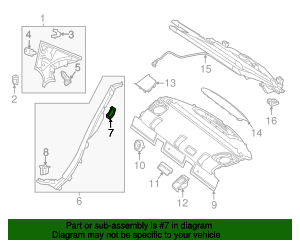003-991-19-70 - Upper Center Pillar Trim Clip 2014-2021 Mercedes-Benz ...