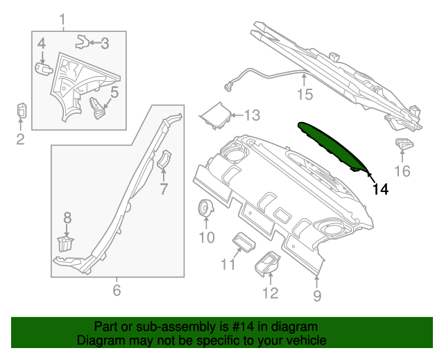 205-820-02-60-9051 - Package Tray Trim 2015-2021 Mercedes-Benz ...