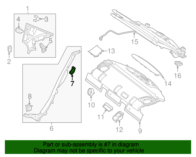 003-991-19-70 - Upper Center Pillar Trim Clip 2014-2021 Mercedes-Benz ...