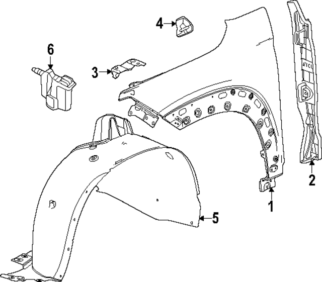 2024 Chevrolet Trax Fender Mtg Bkt 60004589 | GM Parts Center