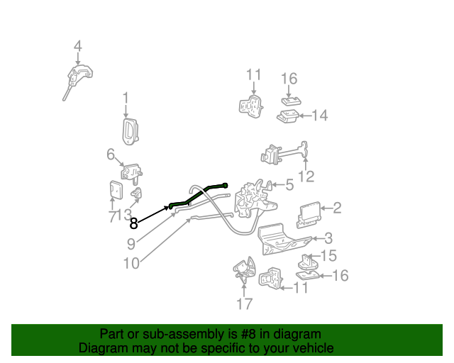 1999-2016 Ford Door Lock Operating Rod F81Z-2826643-AA | OEM Ford Parts ...